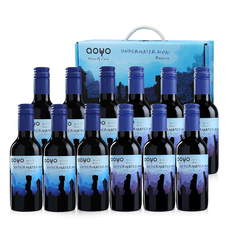 aoyo海底摩艾珍藏系列混酿红葡萄酒187mL_傲鱼红酒官网